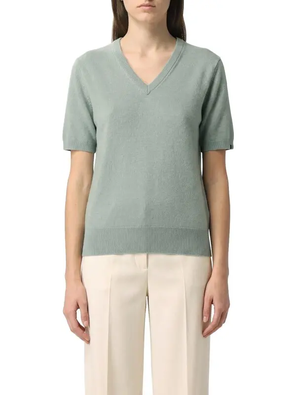 Extreme Cashmere Short-sleeved V-neck Jumper In Cashmere Blend - Transparent