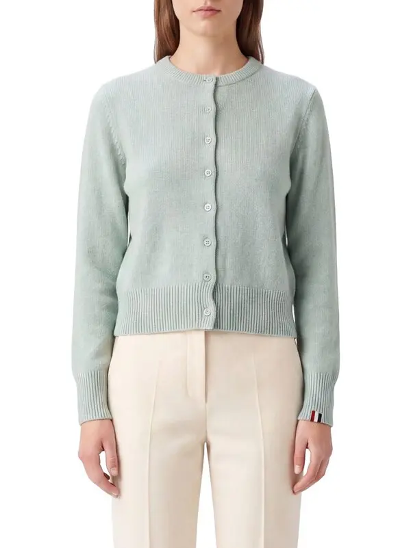 Extreme Cashmere Crewneck Cardigan In Pure Cashmere - Transparent