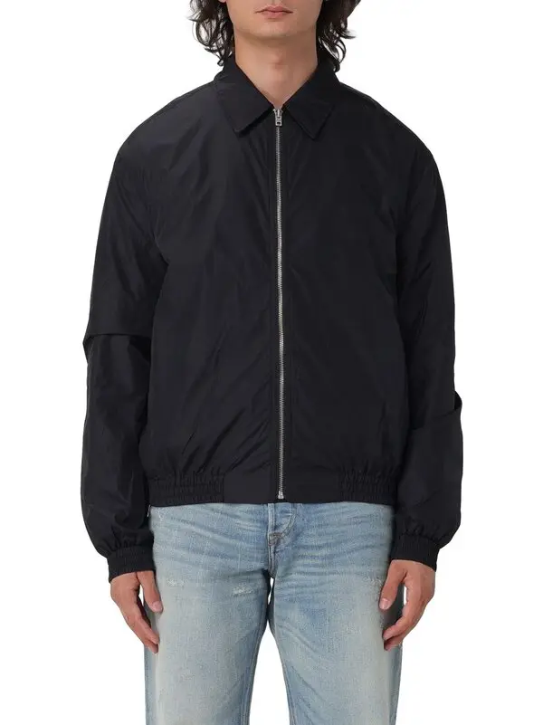 Acne Studios Relaxed Fit Recycled Nylon Bomber Jacket With Logo - Black