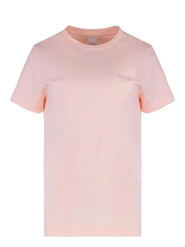 Pinko Cotton Crew-neck T-shirt For - Pink