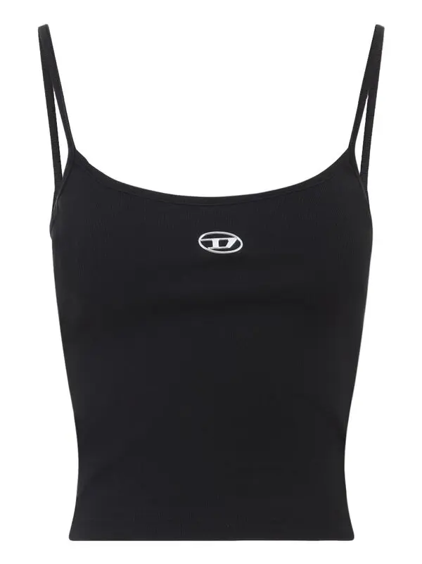 DIESEL® Metallic Logo Cotton Tank Top - Black