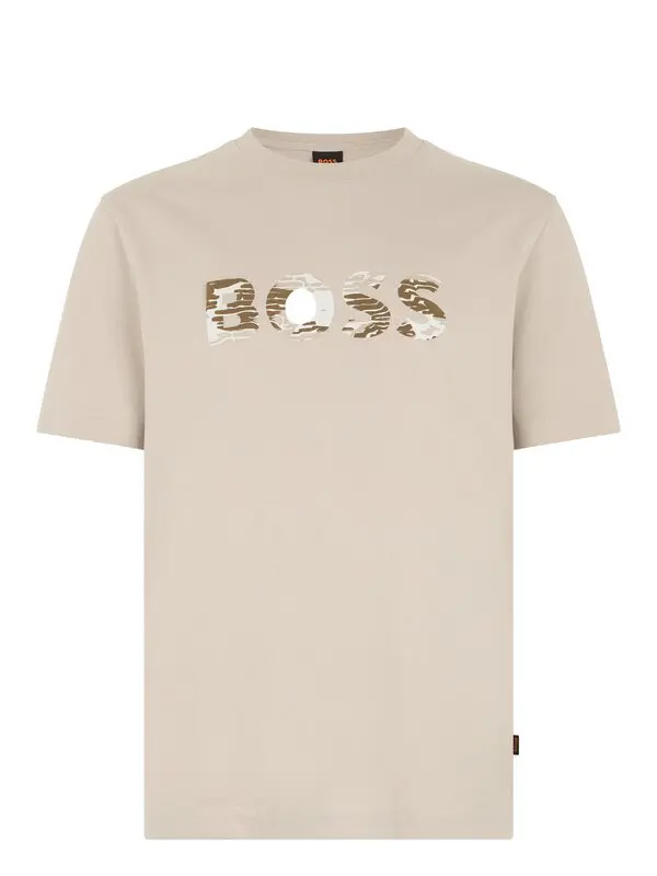 BOSS Classic Graphic Print T-shirt Available In Various Sizes - Beige