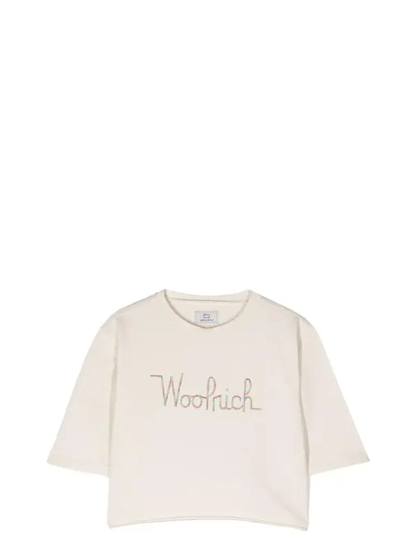 Woolrich Mini Cropped Crewneck Top - Ivory