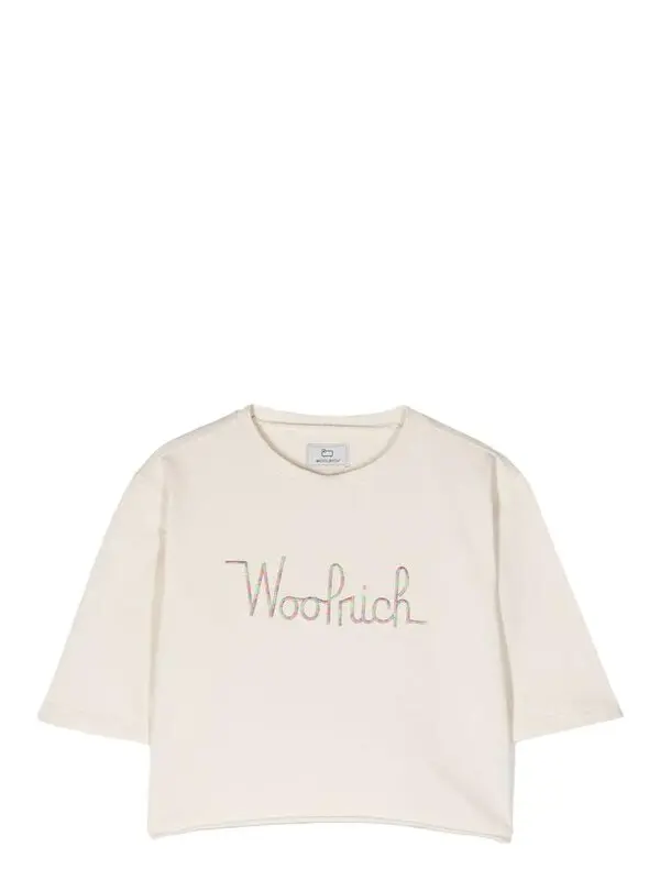 Woolrich Mini Cropped Crewneck Top - Ivory