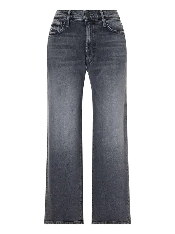 MOTHER The Dodger Flood Cropped Mid-rise Straight-leg Jeans - Gray