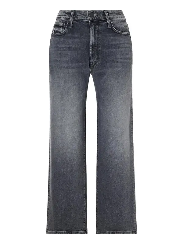 MOTHER The Dodger Flood Cropped Mid-rise Straight-leg Jeans - Gray