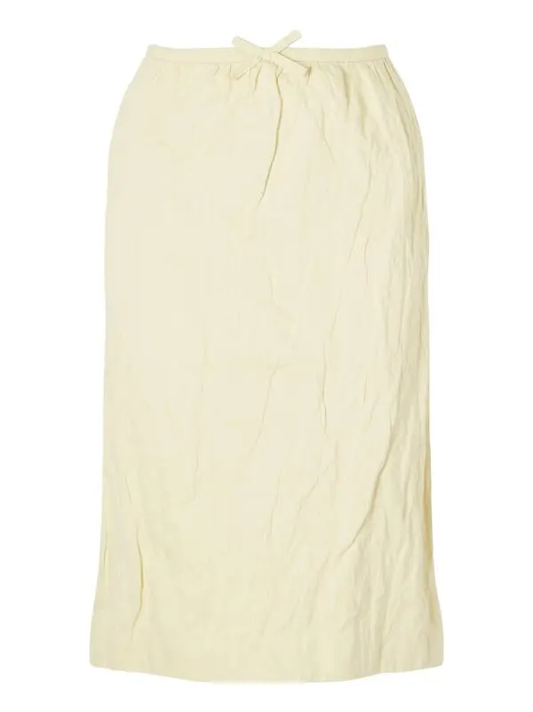 SHUSHU/TONG Bow-detail Cotton-blend Midi Skirt - Yellow