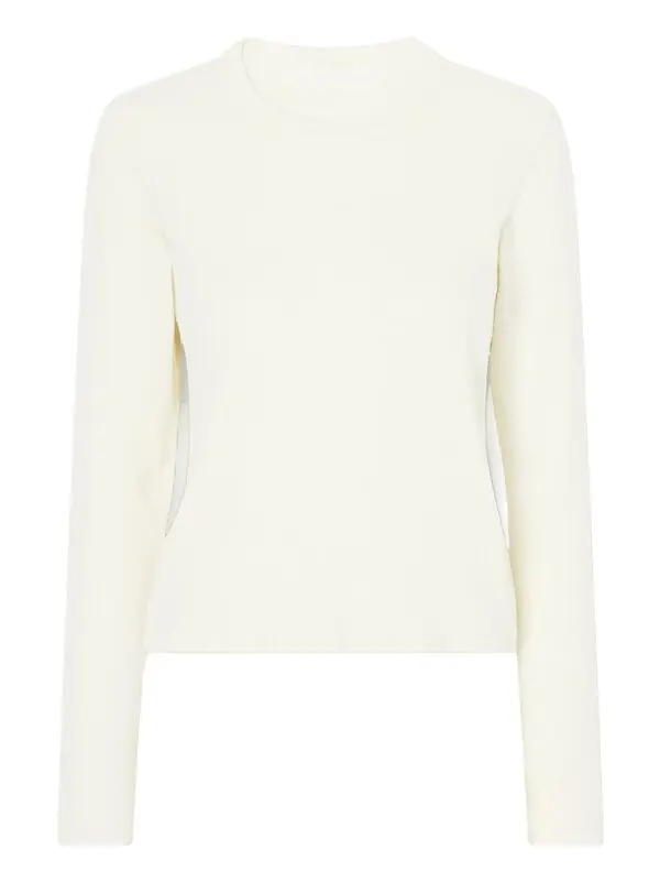 MOTHER The L/s Itty Bitty Recycled Cotton-jersey T-shirt - Neutrals