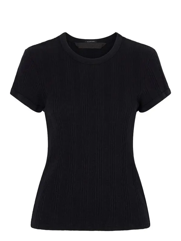 MOTHER The Itty Bitty Ringer Ribbed Cotton-jersey T-shirt - Black