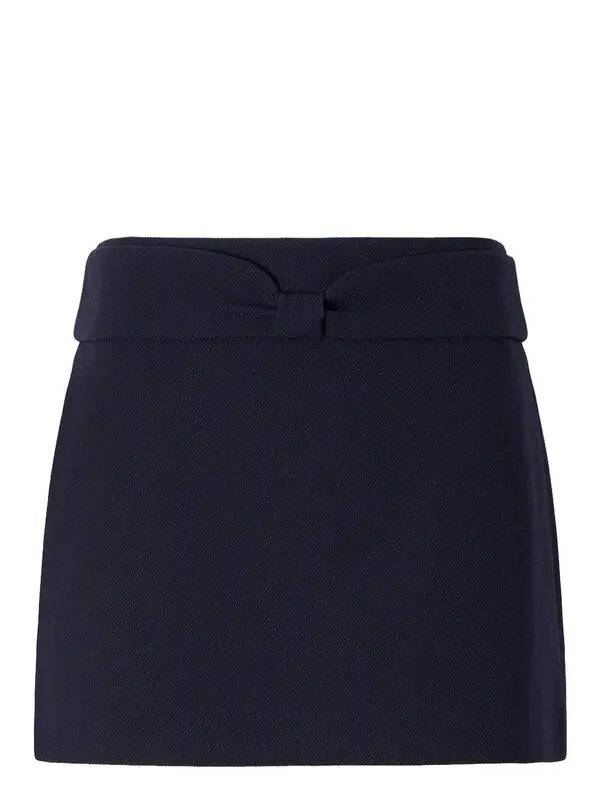 SHUSHU/TONG Bow-detailed Wool-ponte Mini Skirt - Blue