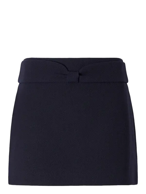 SHUSHU/TONG Bow-detailed Wool-ponte Mini Skirt - Navy