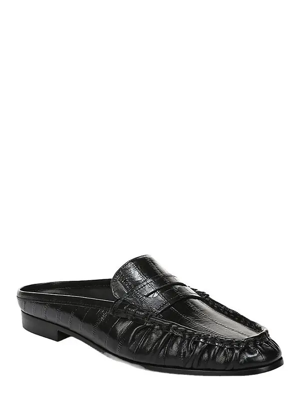 Sam Edelman Louella Leather Mule Flats - Black