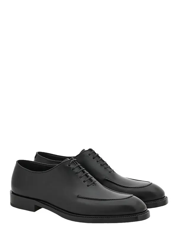 FERRAGAMO Lace Up Leather Oxfords - Nero