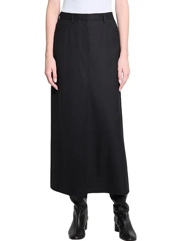 Theory Front Vent Maxi Skirt - Black