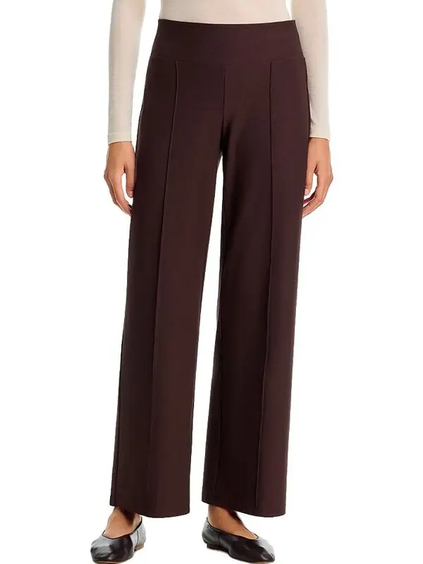 Eileen Fisher High Rise Wide Leg Trousers - Coffee