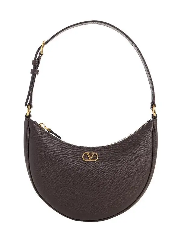 Valentino Garavani Vlogo Mini Leather Hobo Bag - Brown