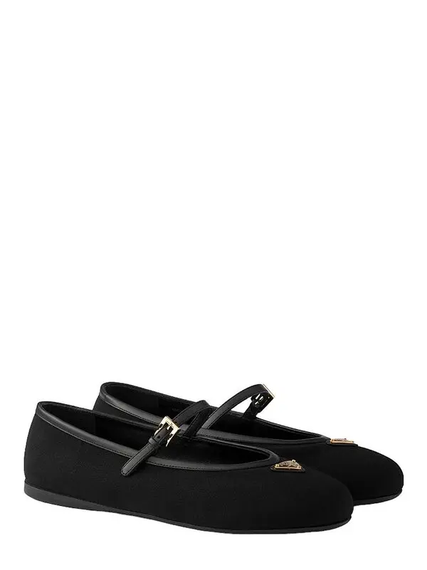 Prada Fabric Ballerinas - Black