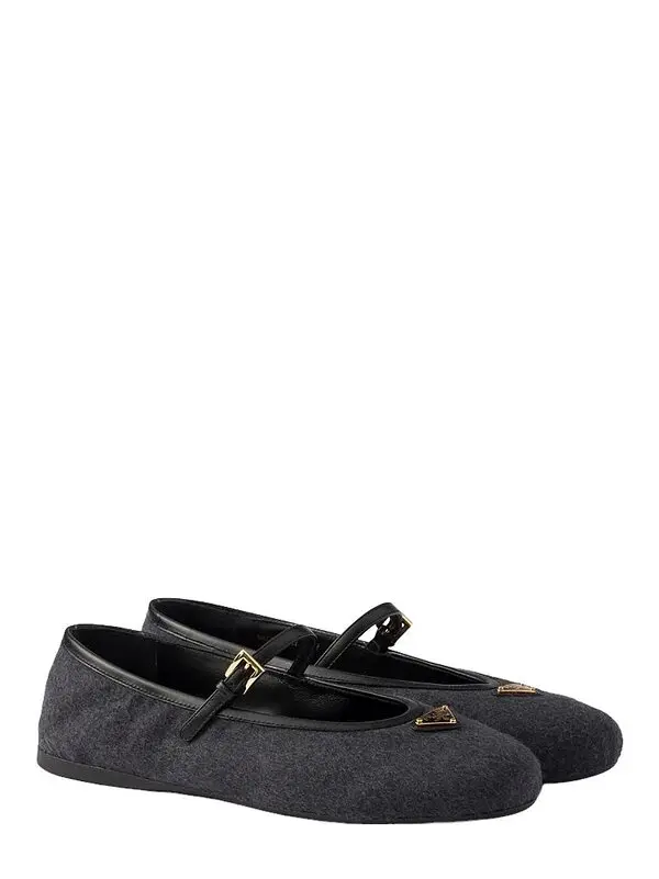 Prada Fabric Ballerinas - Grey