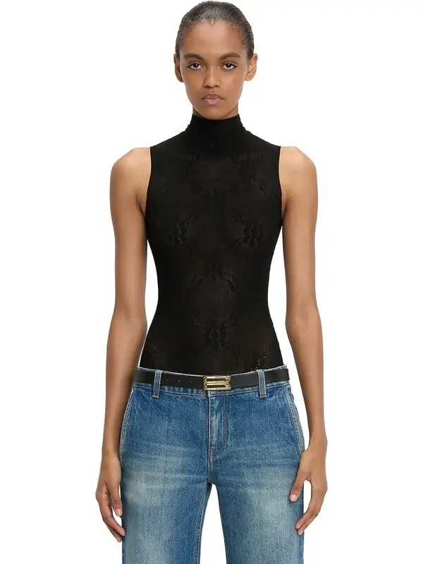 Victoria Beckham High Neck Bodysuit - Black