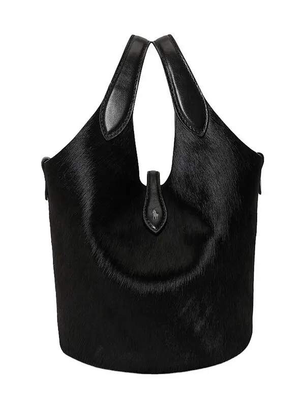 Polo Ralph Lauren Polo Play Calf Hair Tote Bag - Black
