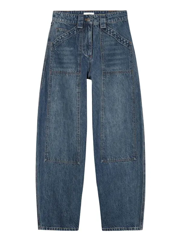 Co Patch Pocket Barrel Jeans - Blue