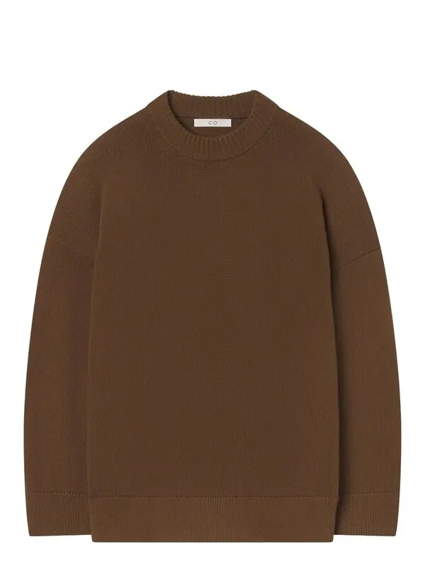 Co Crewneck Boyfriend Sweater - Green
