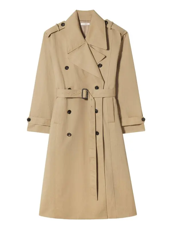 Co Tton Twill Oversized Trench - Neutral
