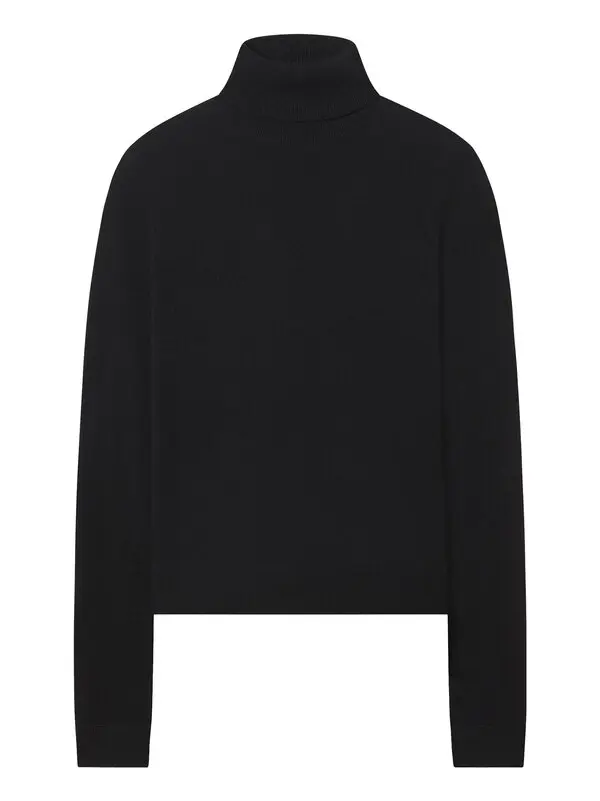 Co Fine Cashmere Slim Turtleneck - Black