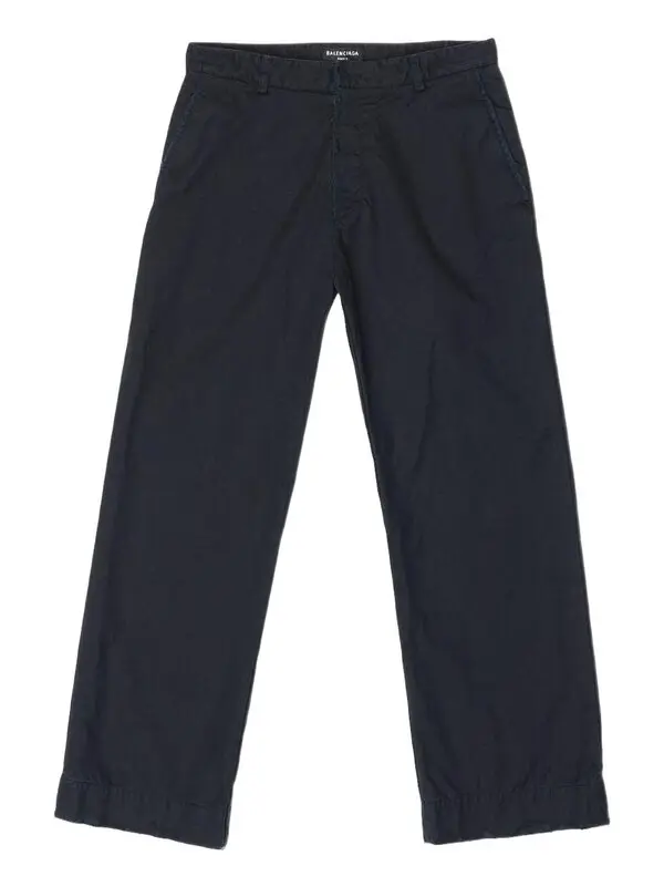 Balenciaga Cropped Cotton Trousers - Noir