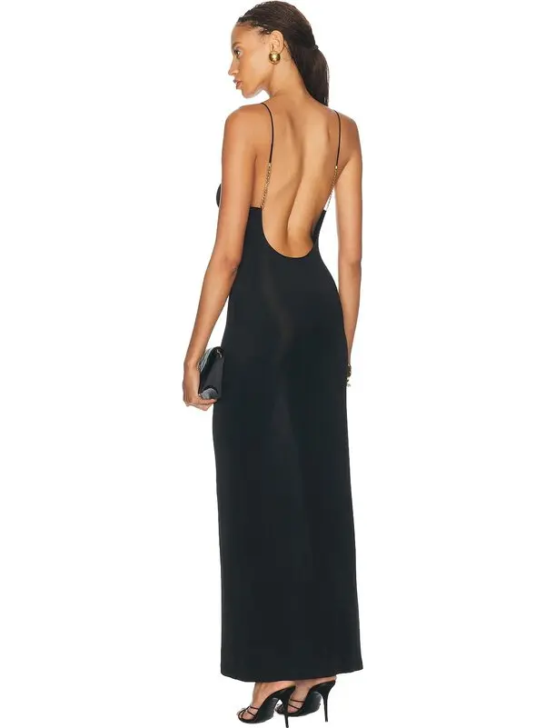Saint Laurent Cassandre Maxi Dress - Noir
