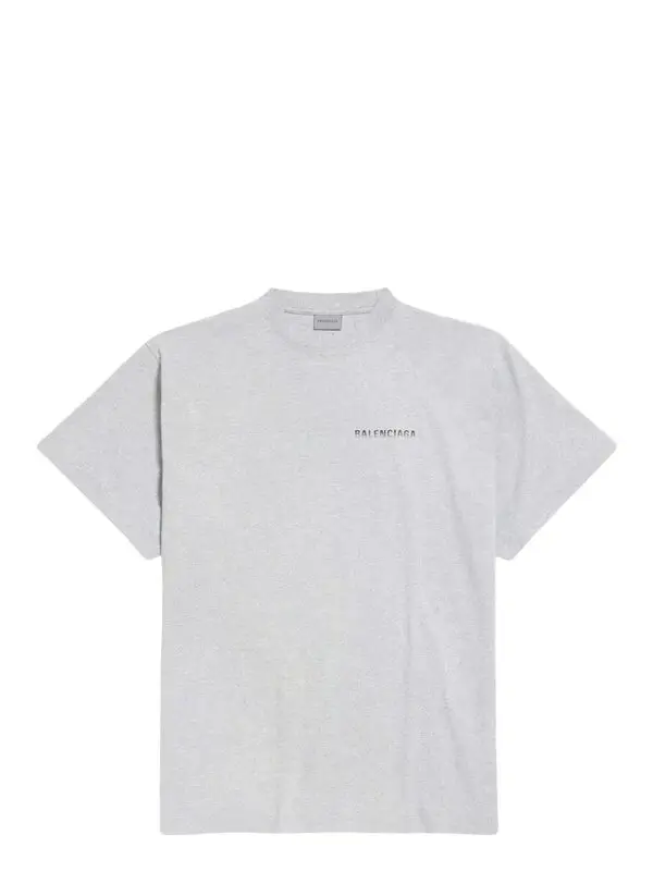 Balenciaga Back-gradient Oversized T-shirt In Light Heather - Grey
