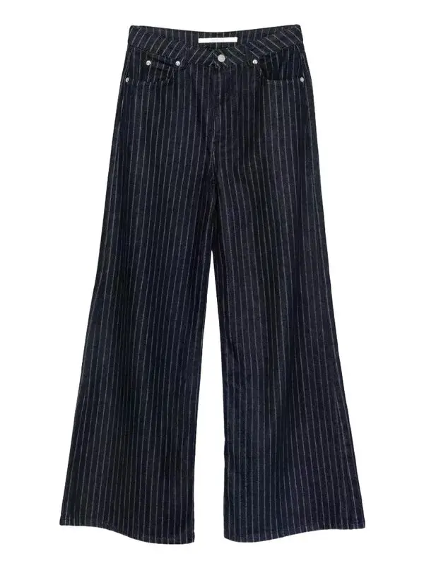 HOMAGE Pinstripe-pattern Wide-leg Jeans - Blue