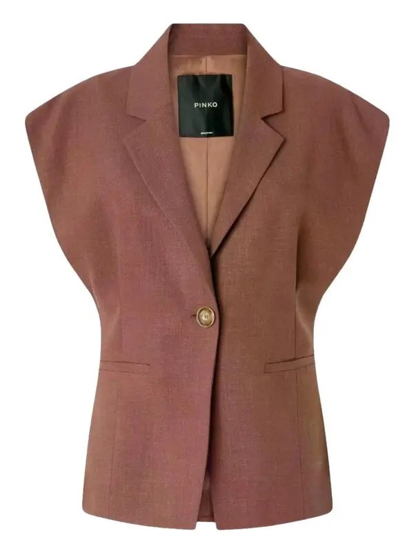 Pinko Sleeveless Rustic-effect Jacket - Brown