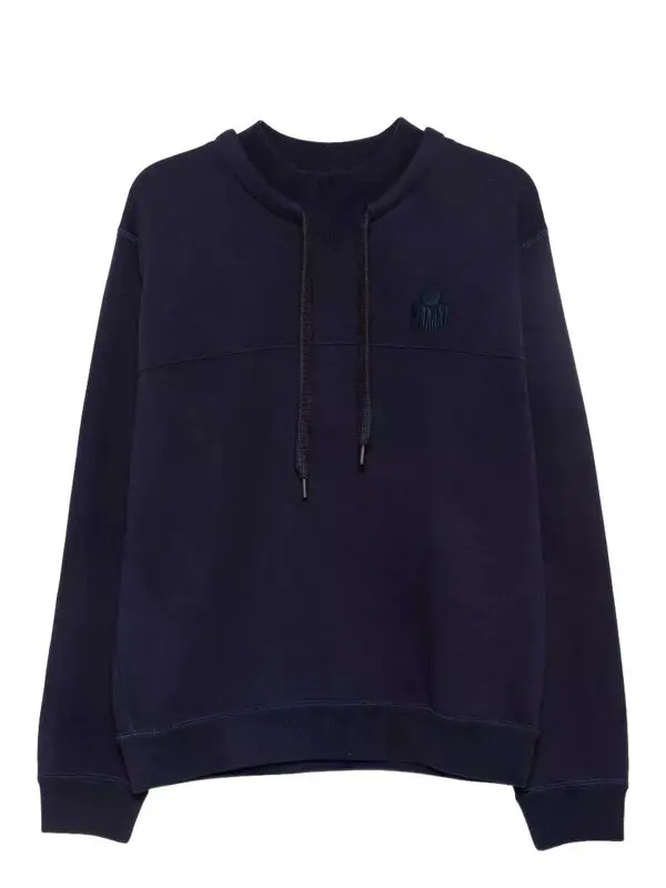 MARANT Logo-embroidered Drawstring Sweater - Blue