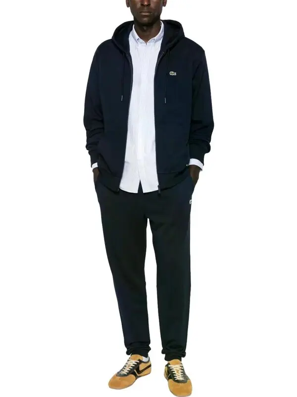 Lacoste Logo-patch Zip-up Hoodie - Blue