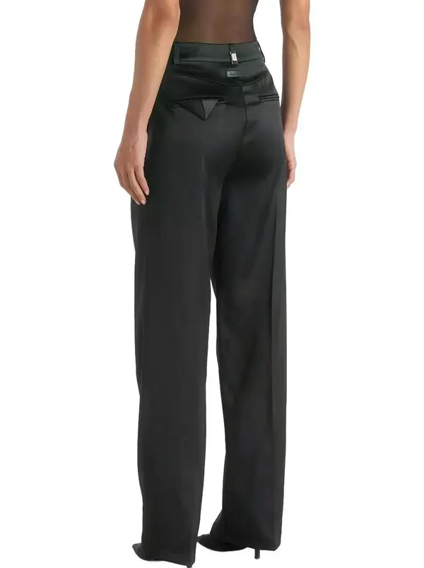 Manière De Voir Julie In Satin Twin-pleat Trousers - Black