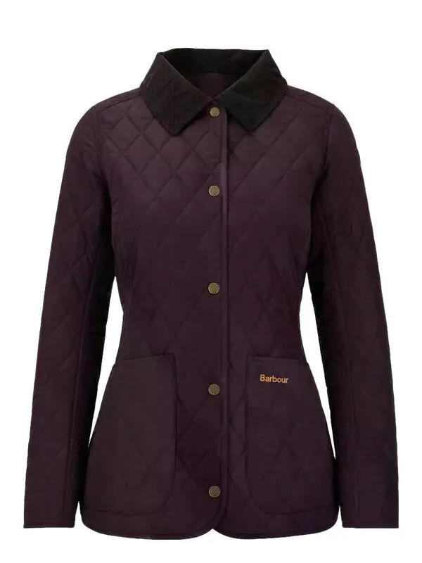 Barbour Annandale Quilted Corduroy-collar Coat - Purple