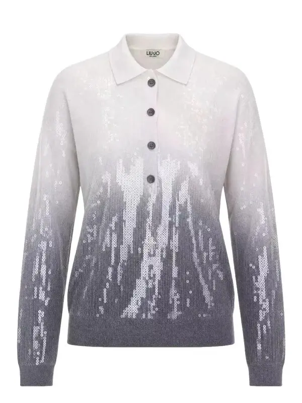 Liu Jo Sequin-embellished Dégradé Polo Shirt - White