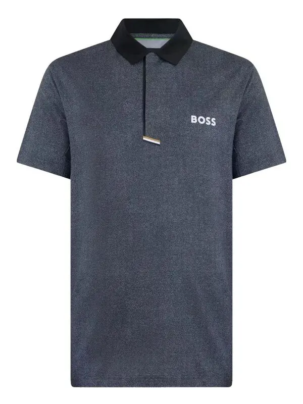 BOSS Logo-print Polo Shirt - Grey