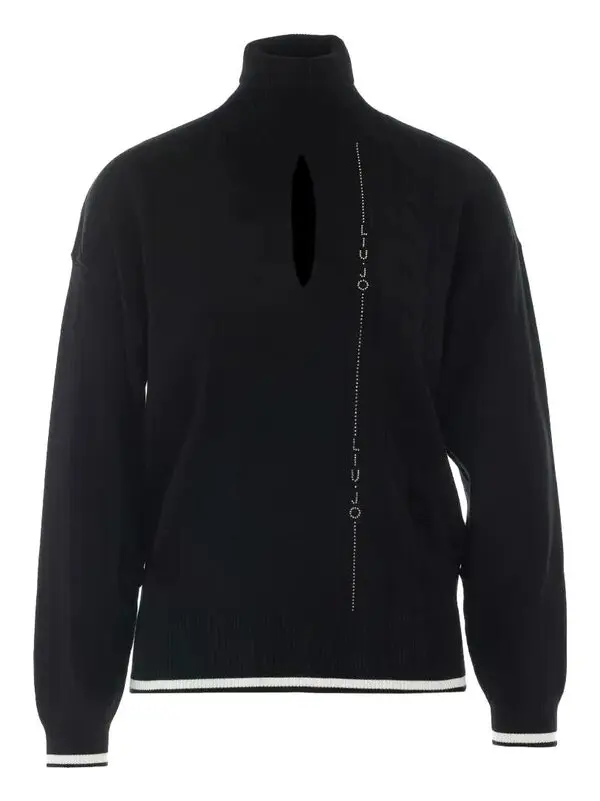 Liu Jo Turtleneck Sweater With Cut-out - Black
