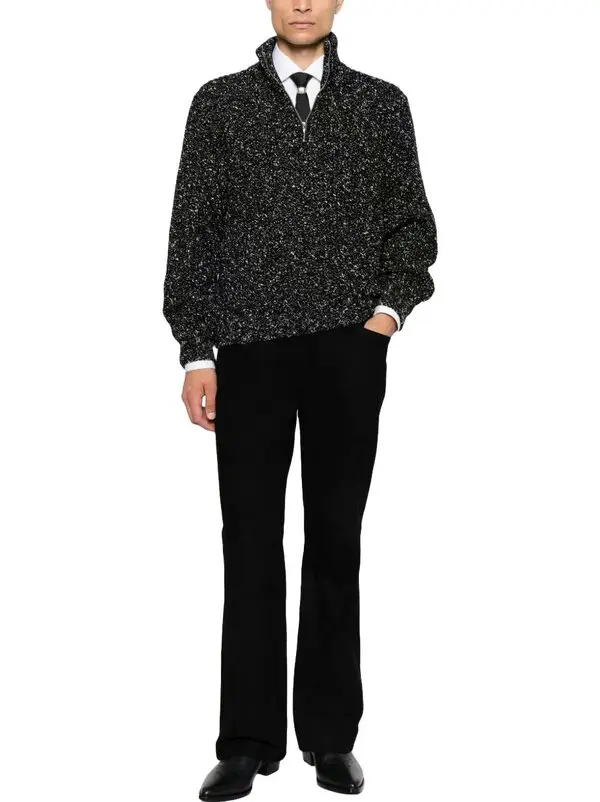 ERNEST W. BAKER Suede Flared Trousers - Black
