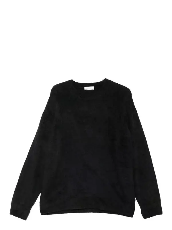 ROBERTO COLLINA Brushed-knit Crew-neck Sweater - Black