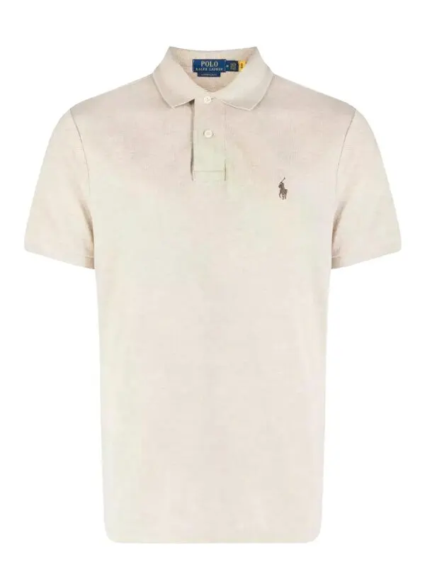 Polo Ralph Lauren Logo-embroidered Short-sleeve Polo Shirt - Neutrals