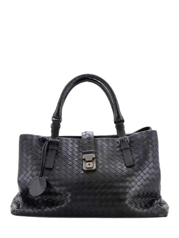 Bottega Veneta Roma Bag Intrecciato Nappa Medium Tote Bag - Black