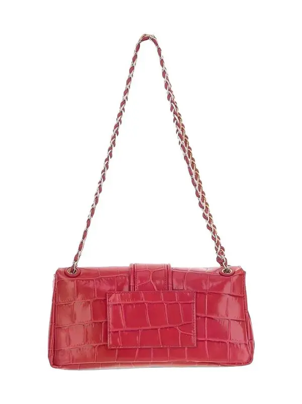 Jacquemus The Bambino Chaine Bag In Croc-effect Leather - Red