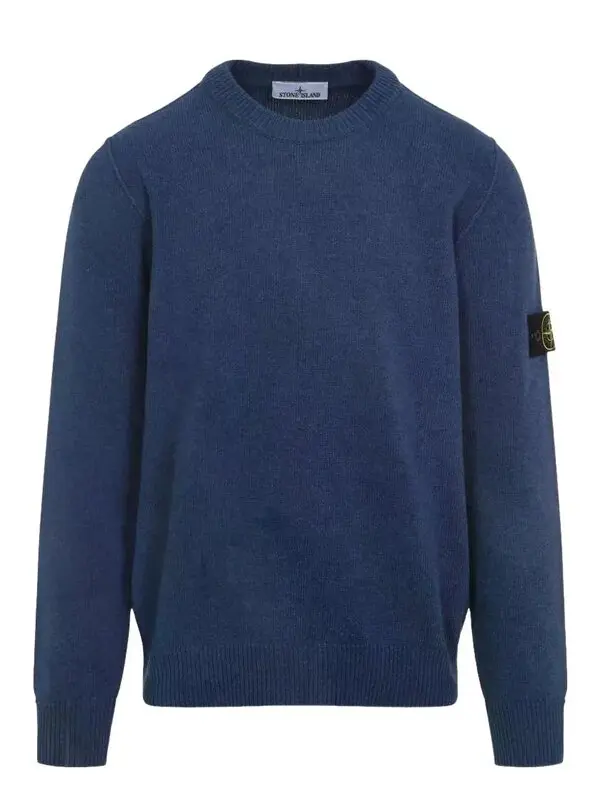 Stone Island Logo-patch Crew-neck Sweater - Blue