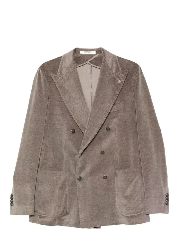 Tagliatore Giacca Double-breasted Corduroy Jacket - Grey