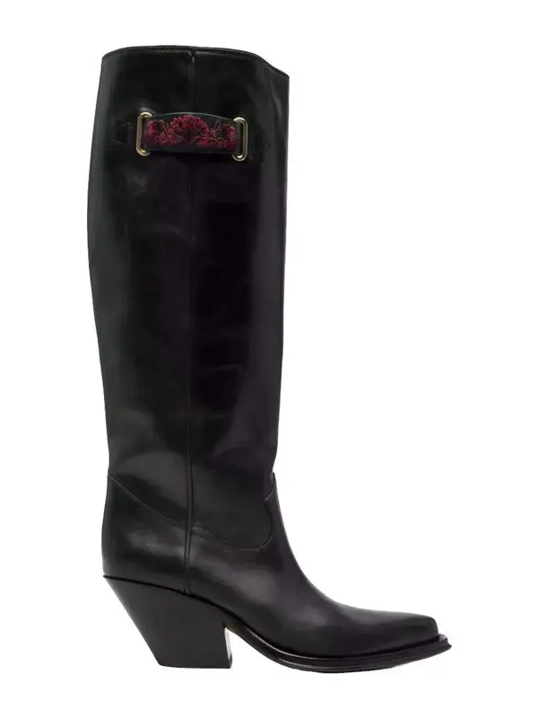 Chloé Azelan Embroidered Boots - Black