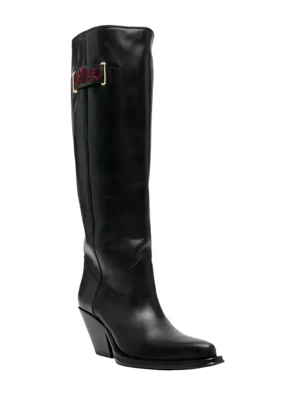 Chloé Azelan Embroidered Boots - Black