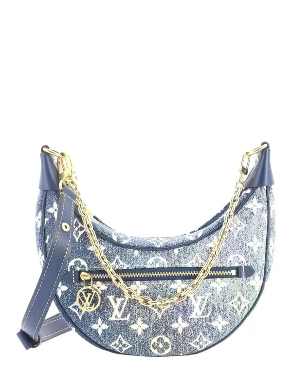 LOUIS VUITTON Monogram Jacquard Denim Hobo Bag - Blue